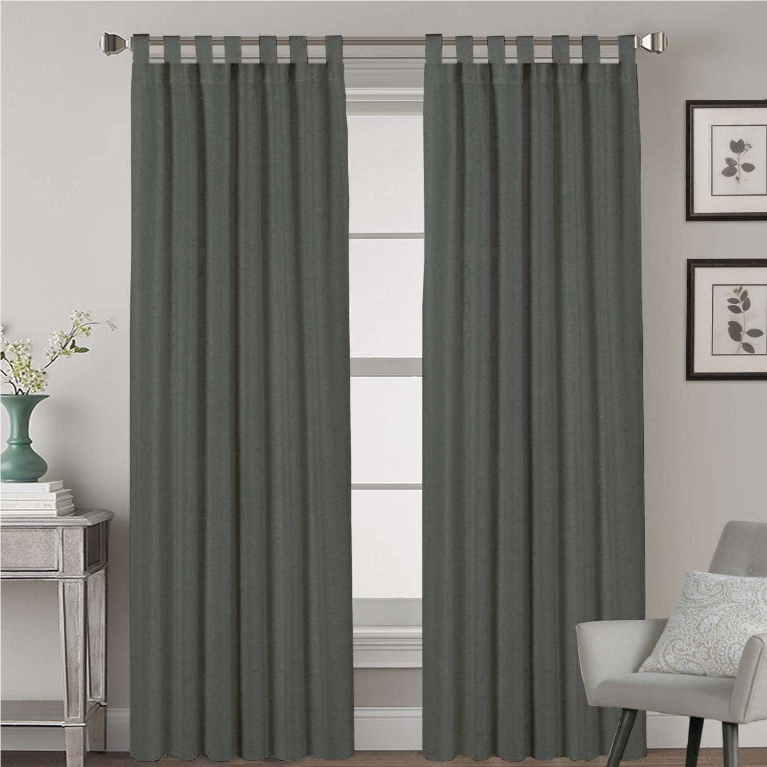 Buy Tab Top Semi-Blackout Curtains 1 Panel - Dark Colors Online at ...